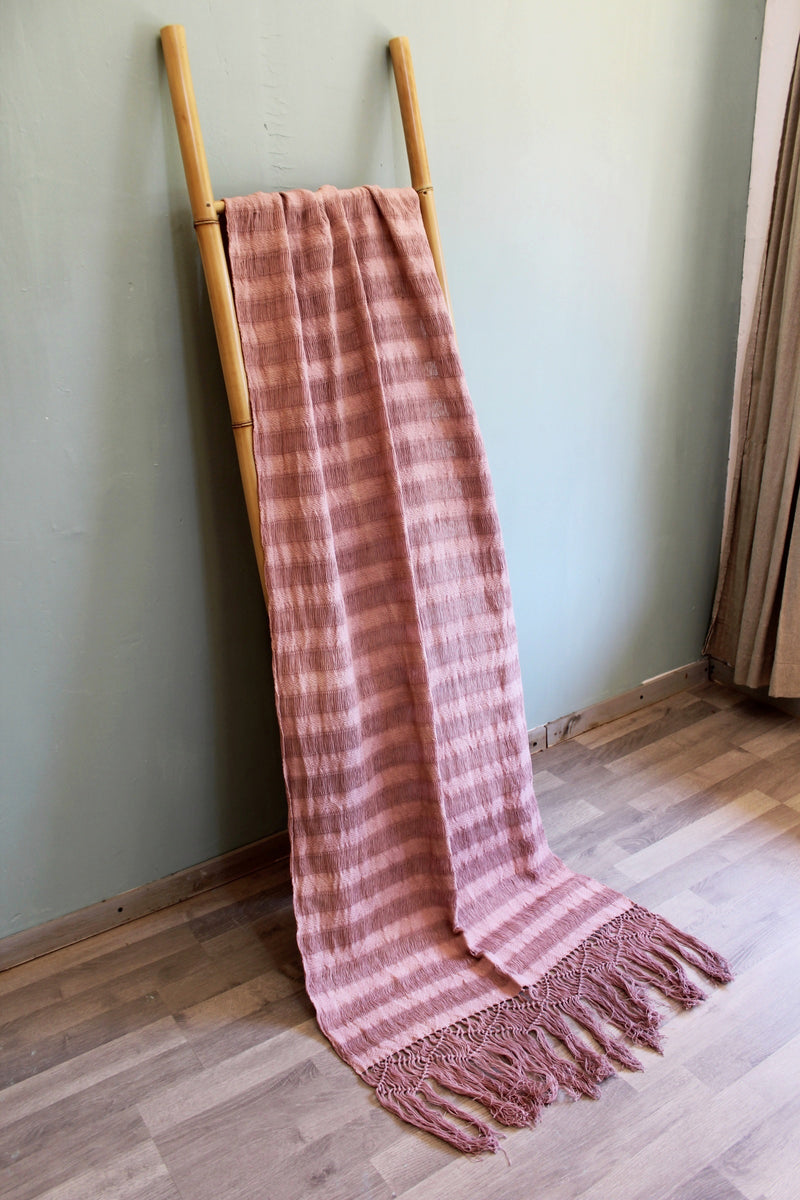 PALE ROSE FRAYED REBOZO – Antama Textiles